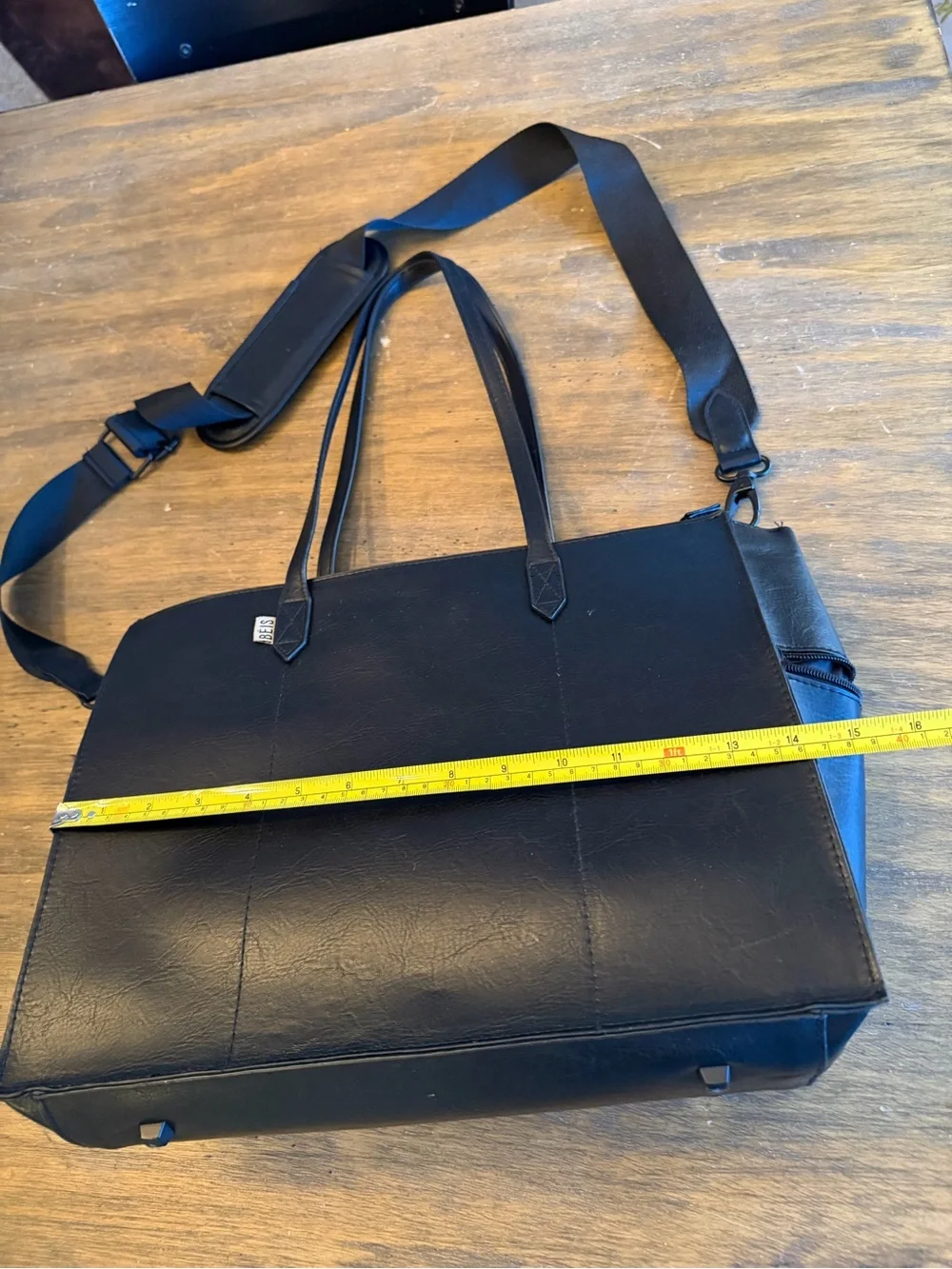 BEIS | Bags | Beis Black Everyday Tote With Front Slip Pocket | Poshmark